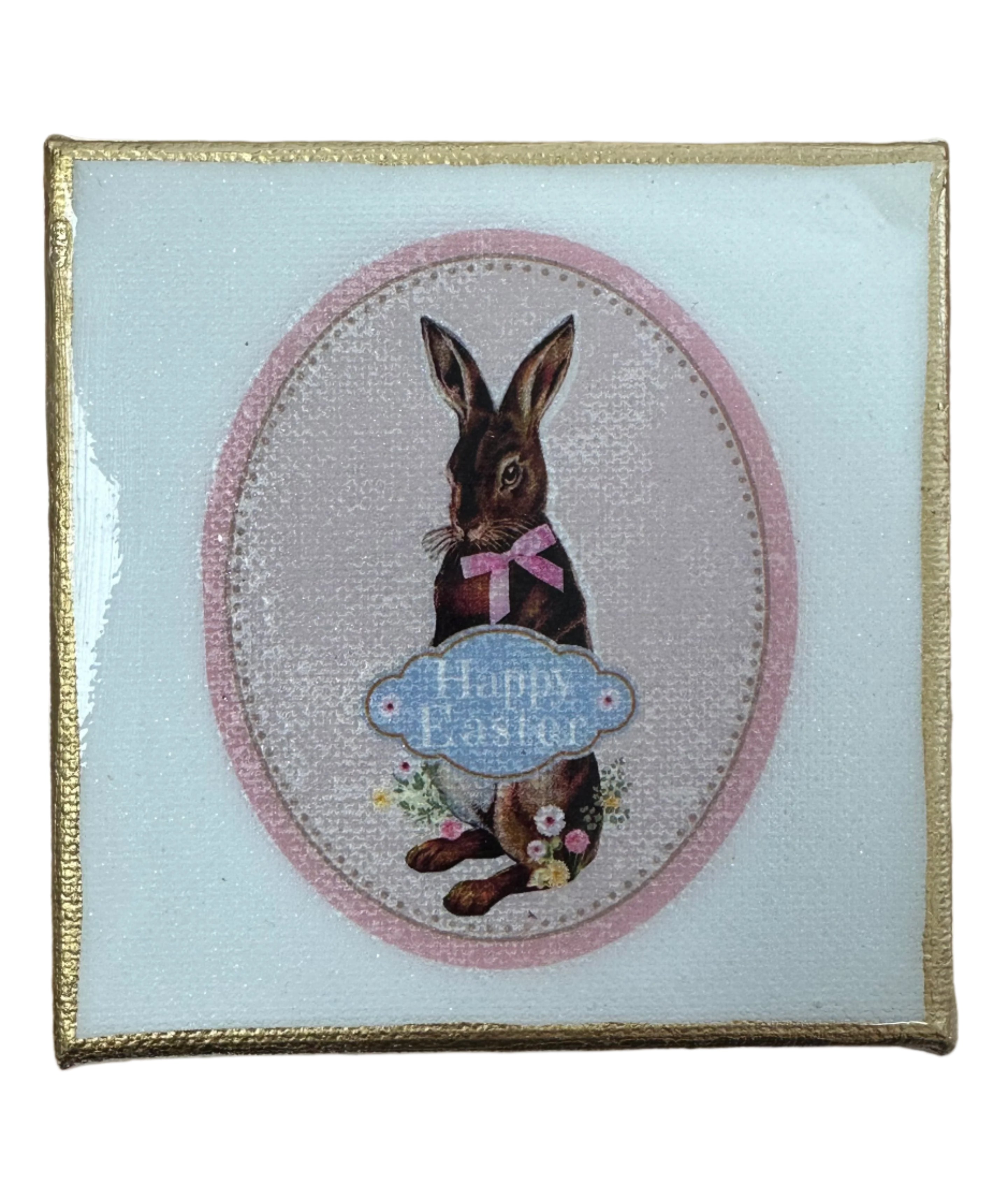 Small Canvas Bunny Happy Easter – Celebrate By Lisa Lou