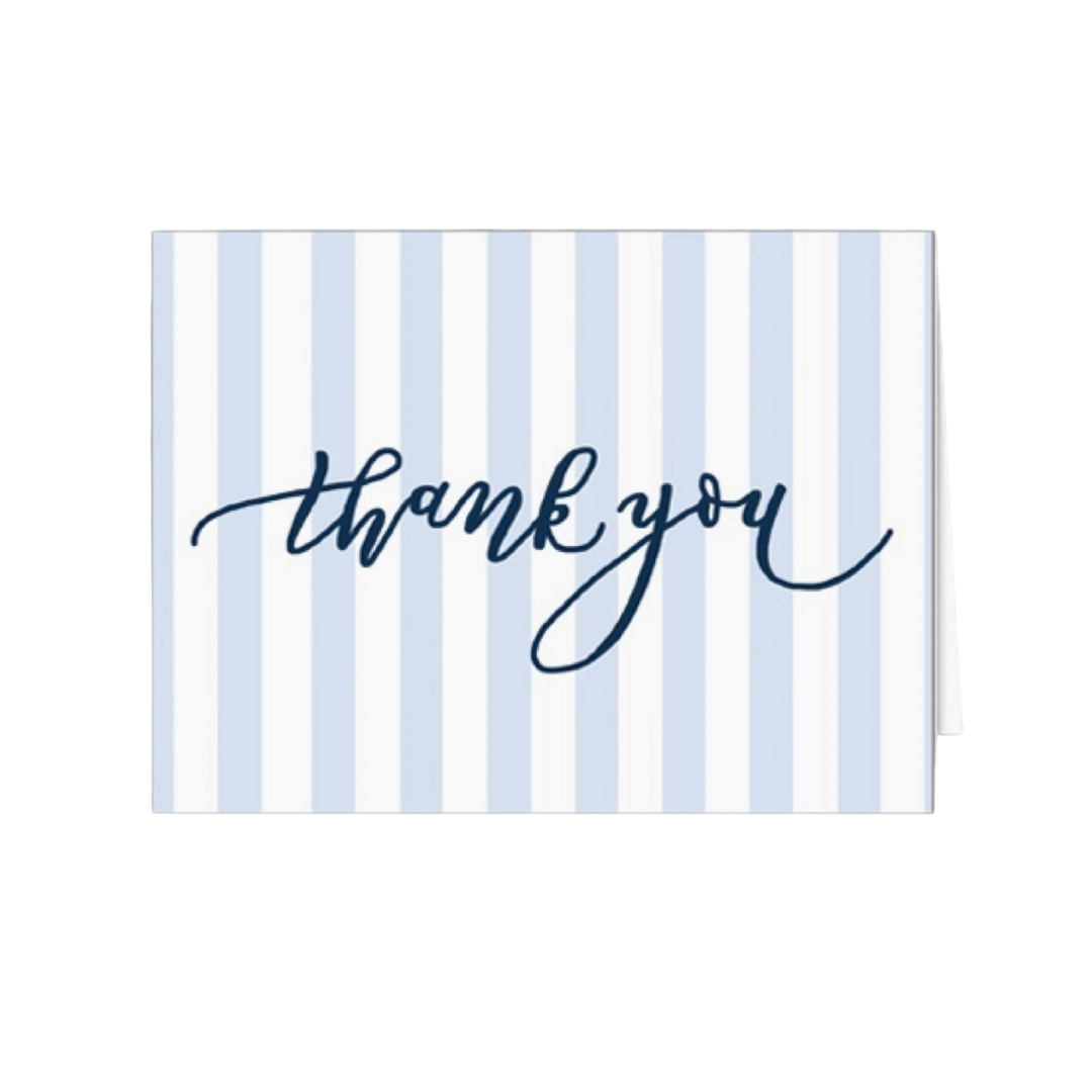 Blue Cabana Stripes "Thank You" Folded Notecards – Celebrate By Lisa Lou