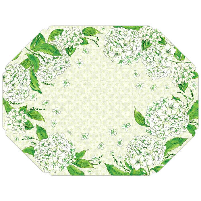 Handpainted Green Hydrangea Posh Die-Cut Placemat – Celebrate By Lisa Lou